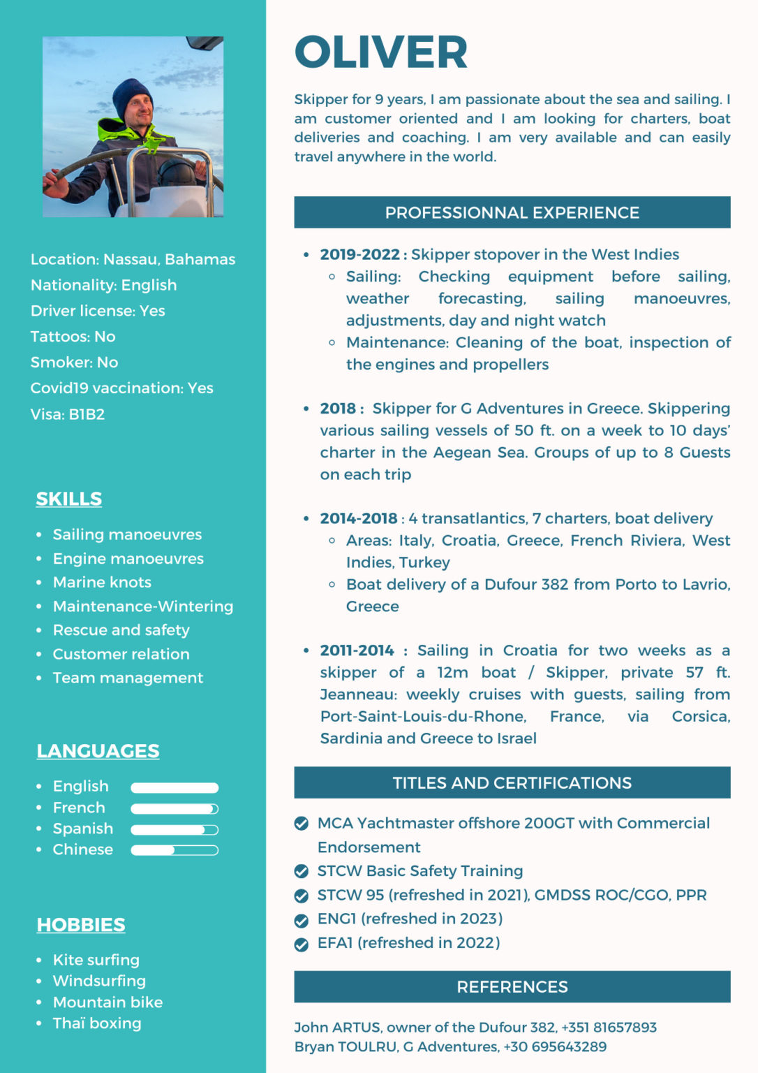 How to have a good seaman CV - Template and Tips - Capt'n Boat - The Blog